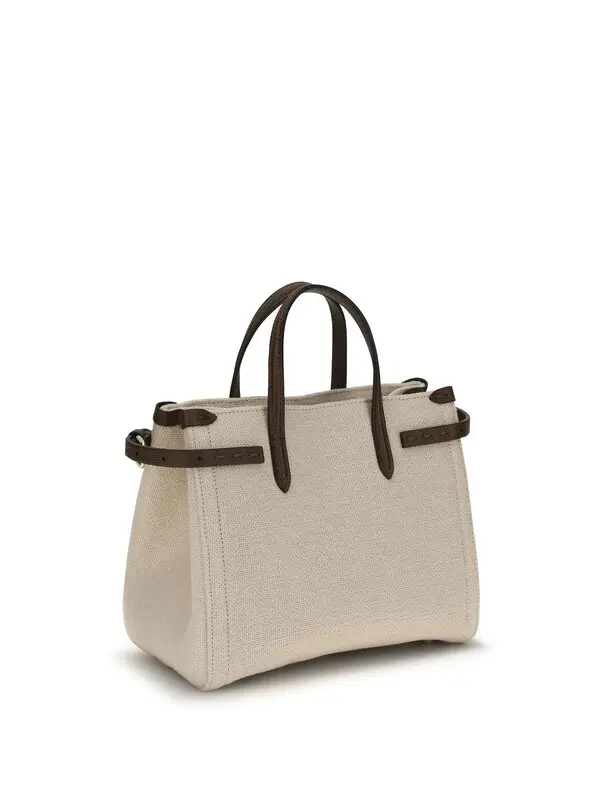 Valentino Garavani Antibes Mini Handbag In Embroidered Linen - Cream