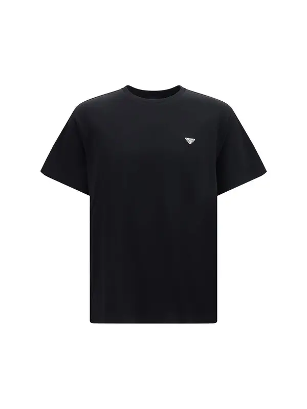 Prada Cotton T-shirt With Triangle Logo