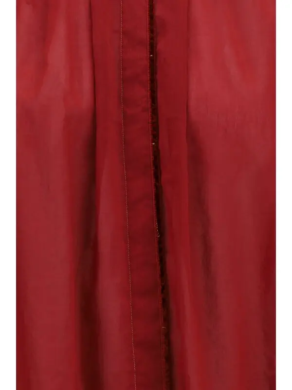 FORTE_FORTE Pleated High-neck Blouse - Red