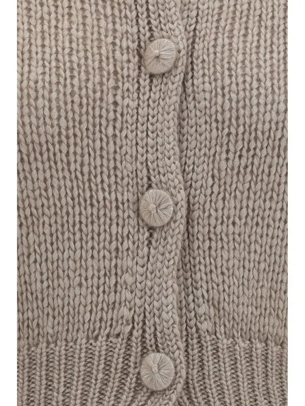 FORTE_FORTE Chunky Knit Button-detailed Cardigan - Cream