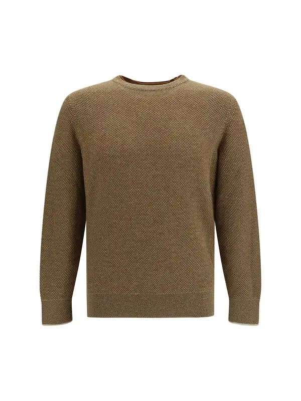 Loro Piana Varallo Crew Neck Sweater In Baby Cashmere - Brown