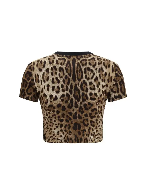 Dolce & Gabbana Leopard Print Cropped T-shirt