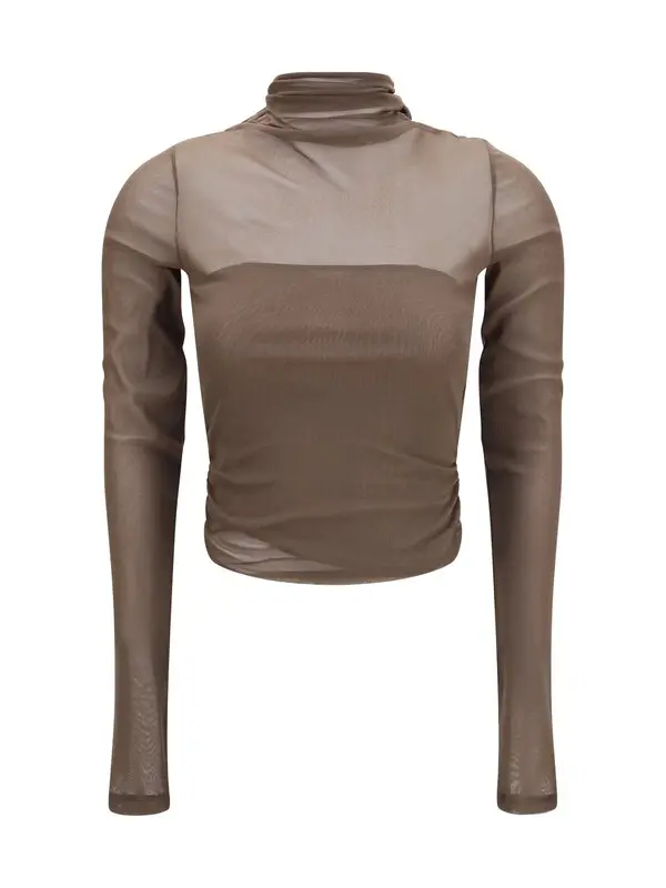 LEMAIRE Ballerina Top With Scarf - Brown
