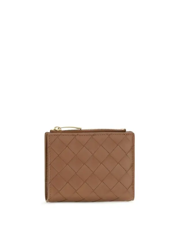 Bottega Veneta Lambskin Intrecciato Wallet - Brown