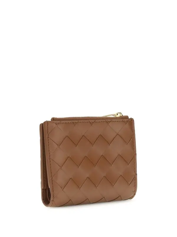 Bottega Veneta Lambskin Intrecciato Wallet - Brown