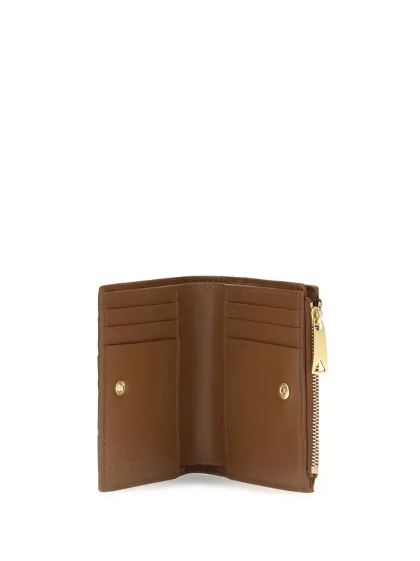 Bottega Veneta Lambskin Intrecciato Wallet - Brown