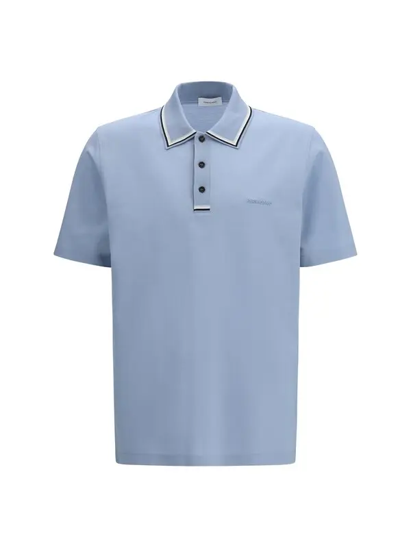 FERRAGAMO Cotton Polo - Blue