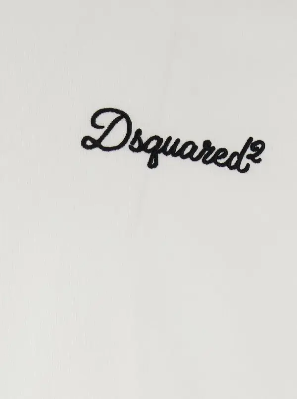 Dsquared2 T-shirt With Embroidered Logo On The Front In Cotton For