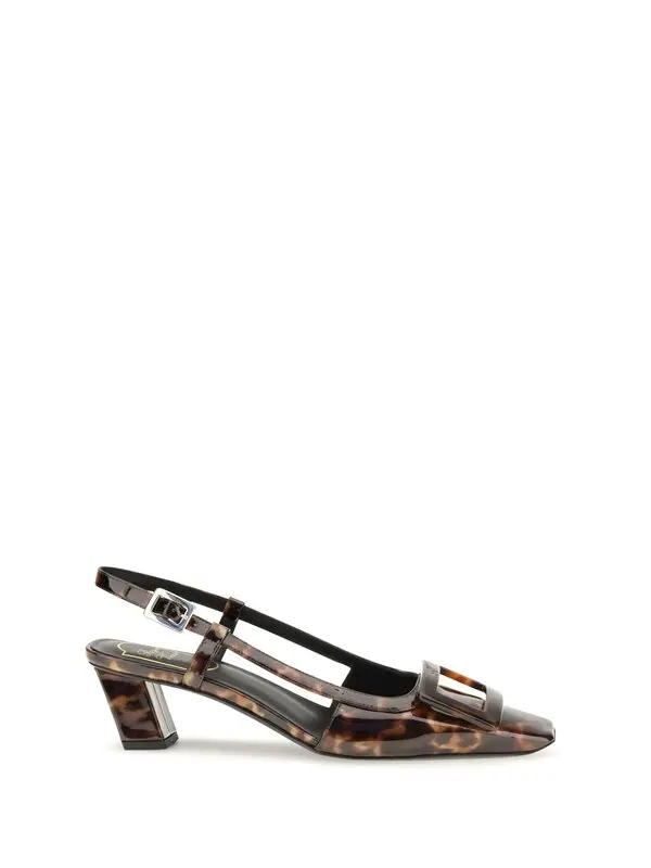 ROGER VIVIER Tortoiseshell Belle Vivier Slingback Pumps - Brown