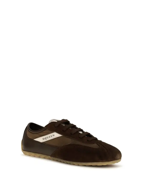 Alexander McQueen Boxe Suede, Leather, And Fabric Sneakers - Brown