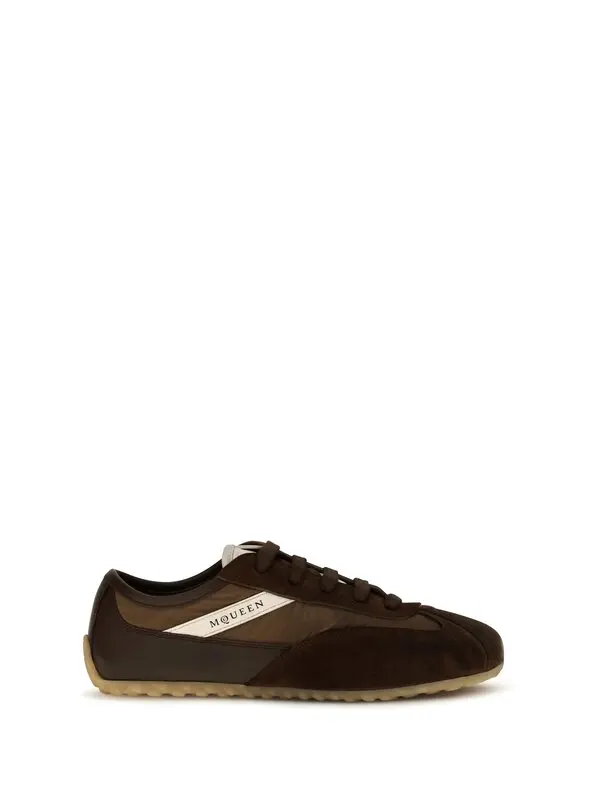 Alexander McQueen Boxe Suede, Leather, And Fabric Sneakers - Brown