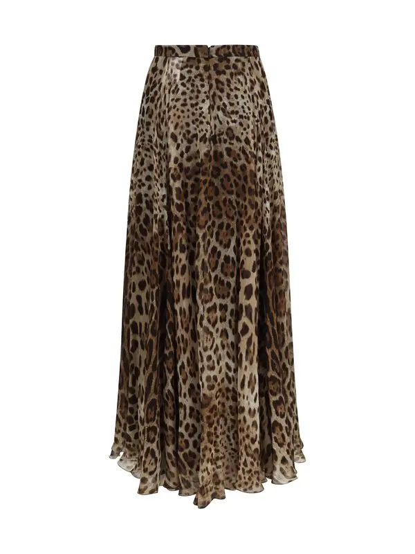 Dolce & Gabbana Leopard-print Chiffon Maxi Skirt
