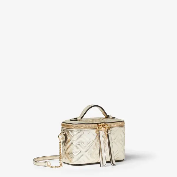 Fendi Vanity Bag With Ff Motif - Gold