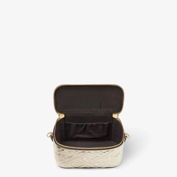 Fendi Vanity Bag With Ff Motif - Gold