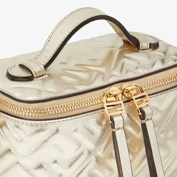 Fendi Vanity Bag With Ff Motif - Gold