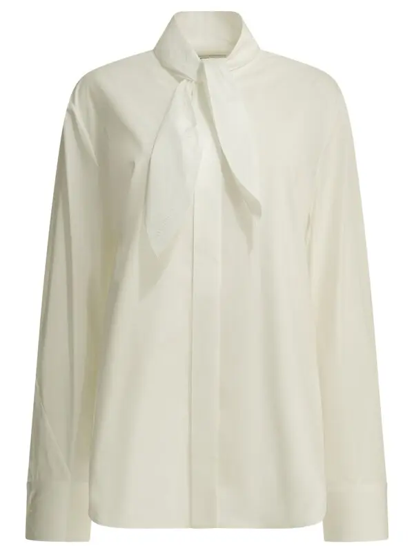 Givenchy Cotton Poplin Bow Collar Shirt - White