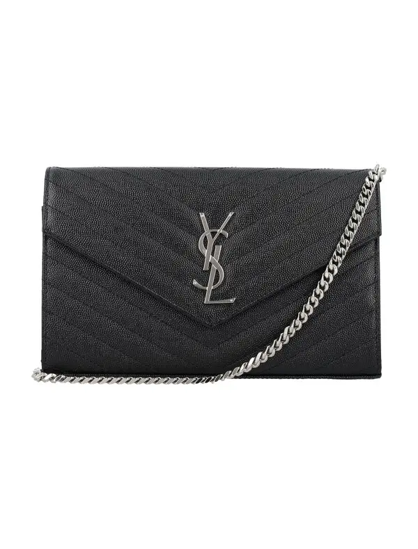 Saint Laurent Black Calfskin Leather Mini Bag For - Nero