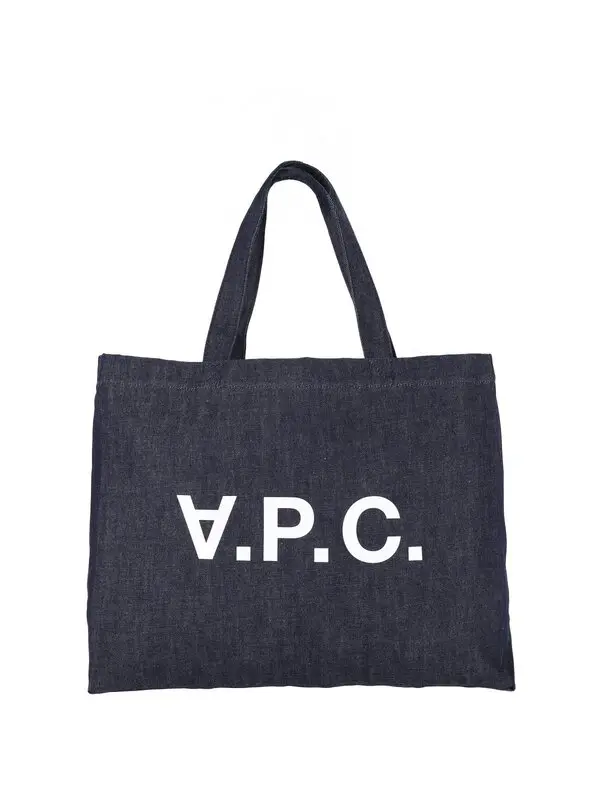 A.p.c. 100% Cotton Canvas Bag With Minimal Hardware - Blue
