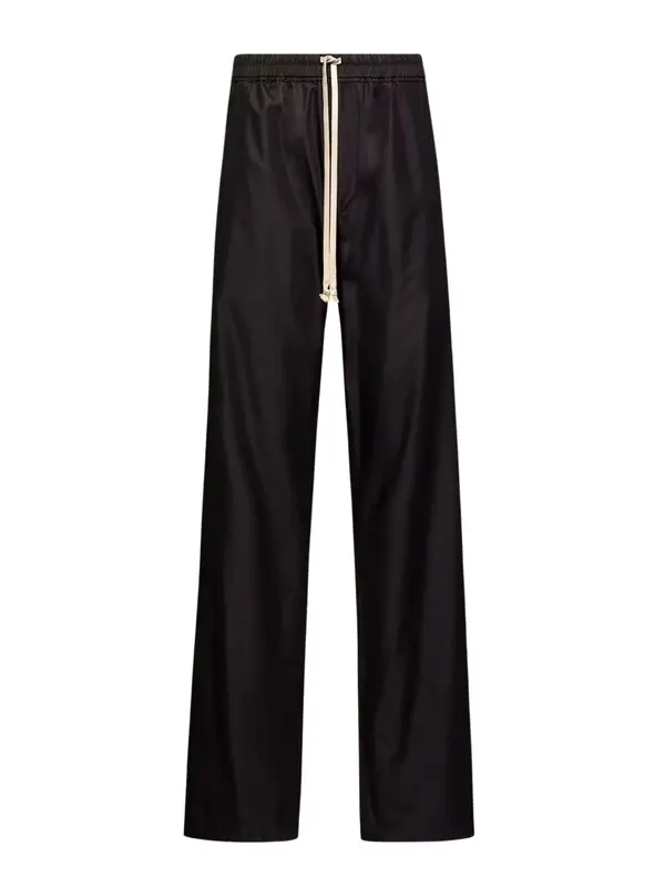 Moncler Black Polyester Drawstring Waist Straight-leg Pants