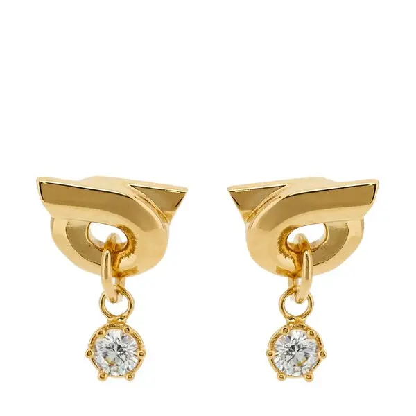 FERRAGAMO Gancini Earrings With Crystal Accents