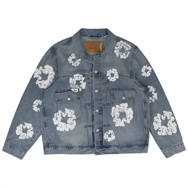 DENIM TEARS Cotton Wreath Denim Jacket - Blue