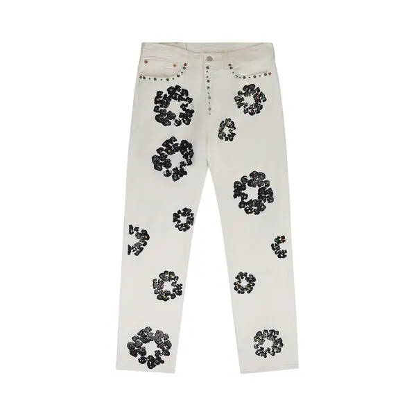 DENIM TEARS Rhinestone Jeans - White