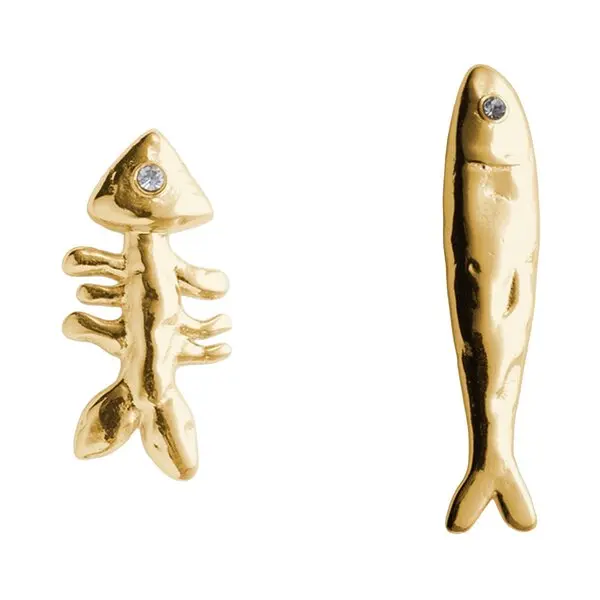 Kith Eliou Sardine And Fishbone Earring - Gold