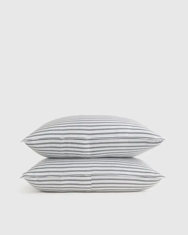 Quince Bamboo Stripe Sham Set - Double Stripe Nightfall