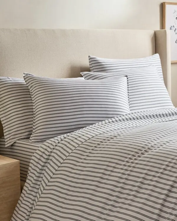 Quince Bamboo Stripe Sham Set - Double Stripe Nightfall