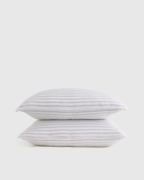 Quince Bamboo Stripe Sham Set - Double Stripe Sage