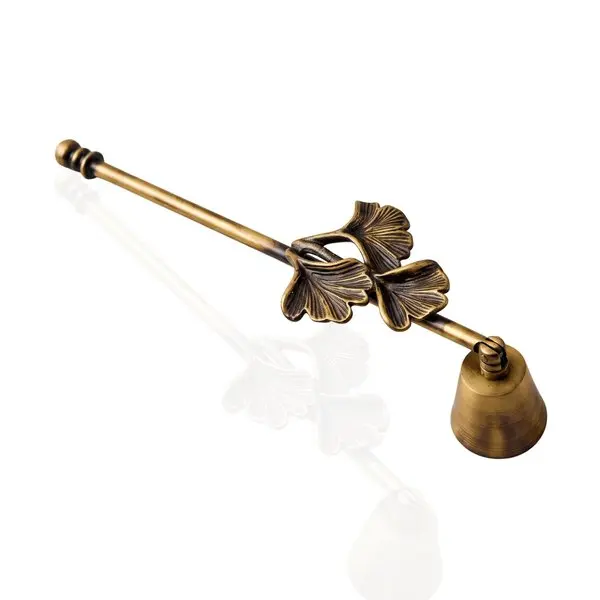 MARLETH Ginkgo Brass Candle Snuffer - Brown