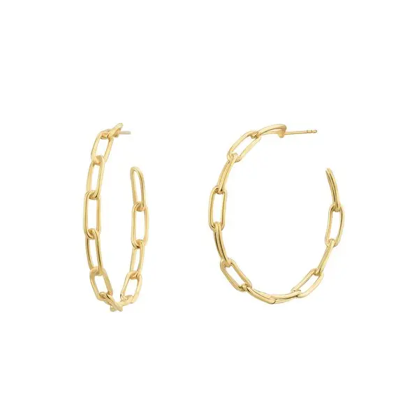 GOLD & HONEY Thin Link Hoops - Gold