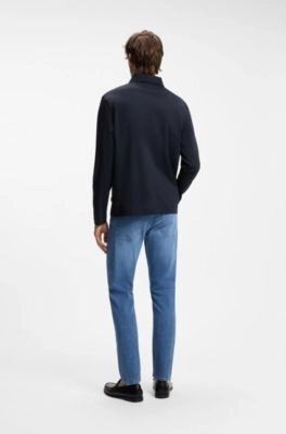 BOSS Long-sleeve Cotton Polo Shirt With Double B Monogram