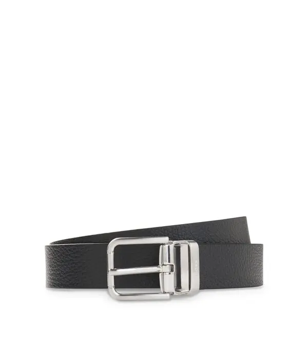 BOSS Reversible Italian-leather Business Belt - Black