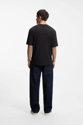 Hugo Cotton-jersey T-shirt With Graphic Print - Black