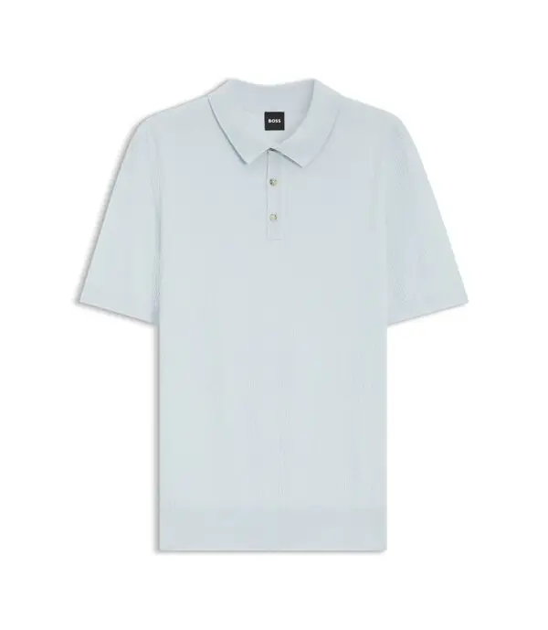 BOSS Regular-fit Knit Polo In Structured Fabric