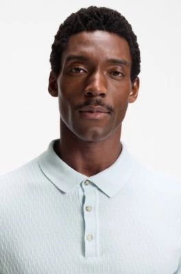 BOSS Regular-fit Knit Polo In Structured Fabric
