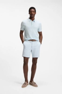 BOSS Regular-fit Knit Polo In Structured Fabric