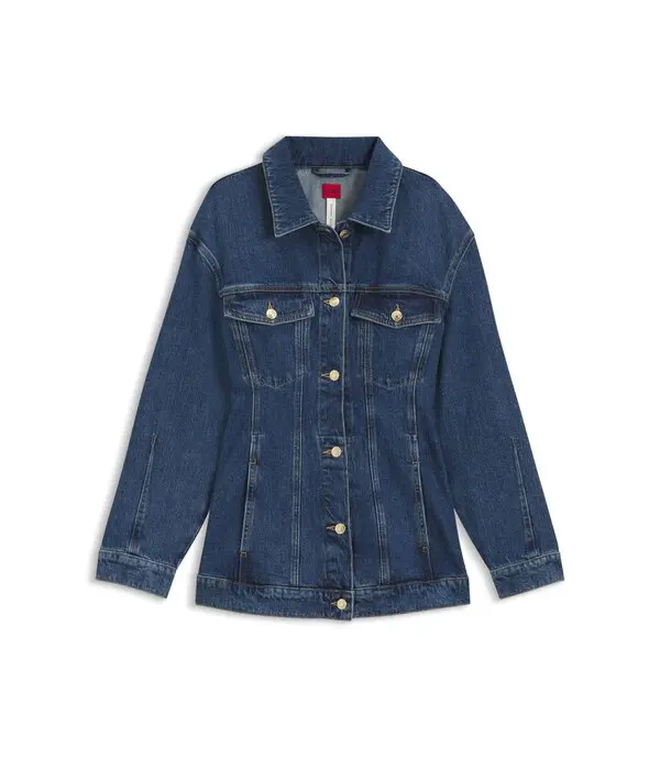 Hugo Slim-fit Hourglass Denim Jacket In Japanese Cotton - Blue