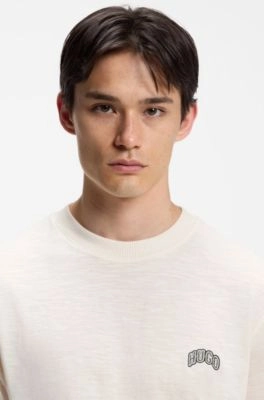 Hugo Regular-fit Cotton T-shirt With Varsity Logo