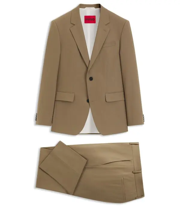 Hugo Two-piece Slim-fit Suit In A Stretch Wool Blend