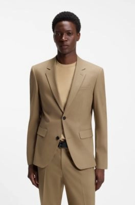 Hugo Two-piece Slim-fit Suit In A Stretch Wool Blend