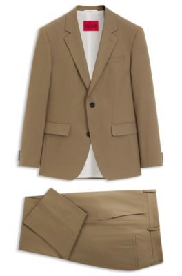 Hugo Two-piece Slim-fit Suit In A Stretch Wool Blend