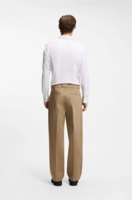 Hugo Tailored Casual Pants In Stretch Cotton