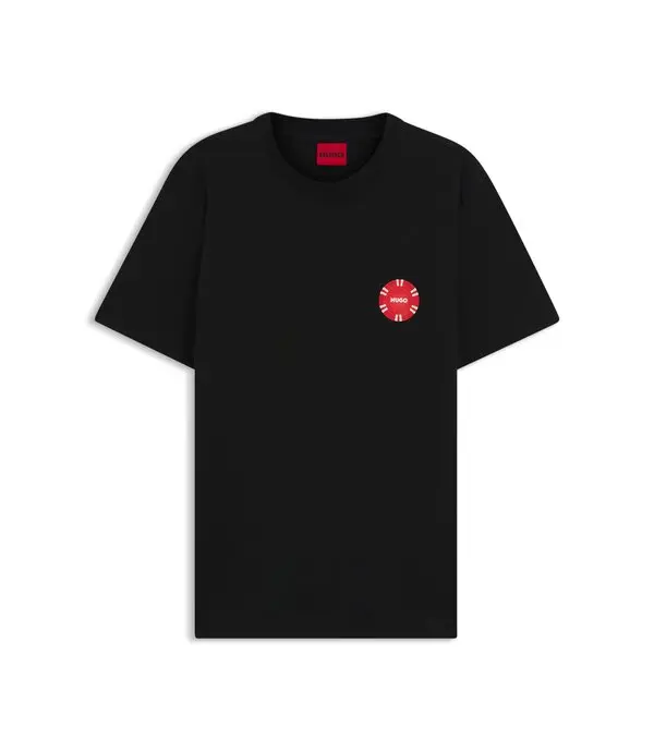 Hugo Cotton-jersey T-shirt With Poker-chip Print - Black