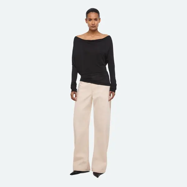 Helmut Lang Cowl Long-sleeve Top - Black