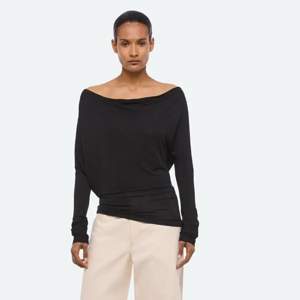 Helmut Lang Cowl Long-sleeve Top - Black