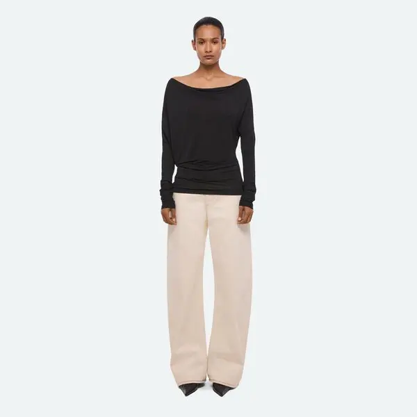 Helmut Lang Cowl Long-sleeve Top - Black