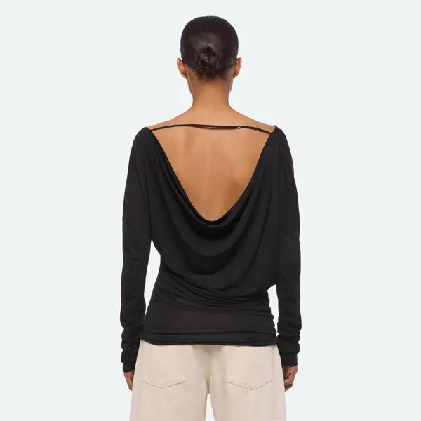 Helmut Lang Cowl Long-sleeve Top - Black