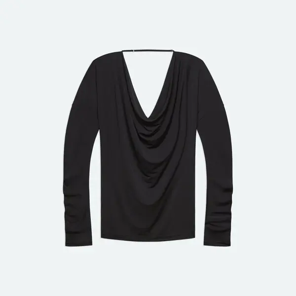 Helmut Lang Cowl Long-sleeve Top - Black